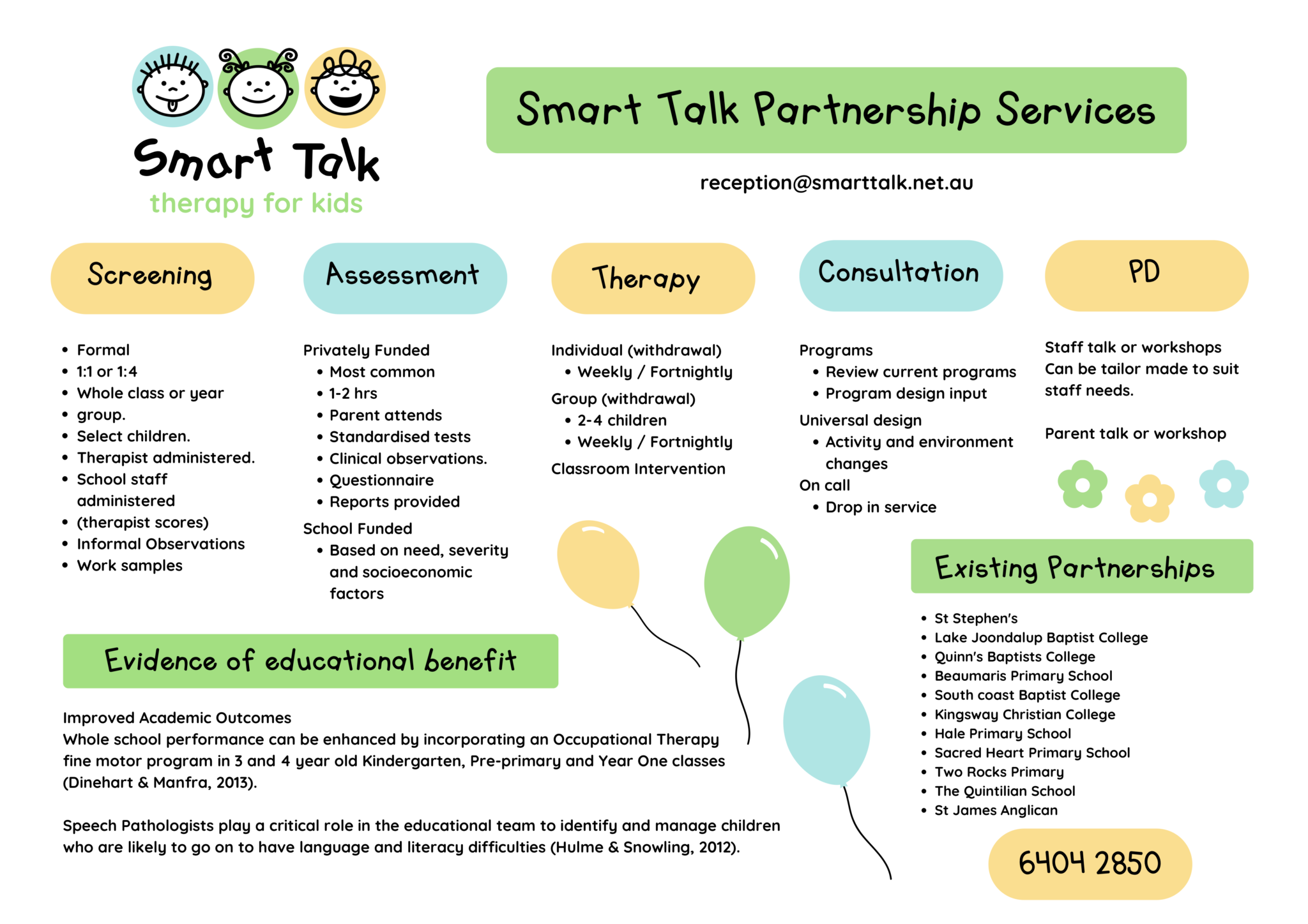 School Partnerships - Smart Talk Therapy For Kids